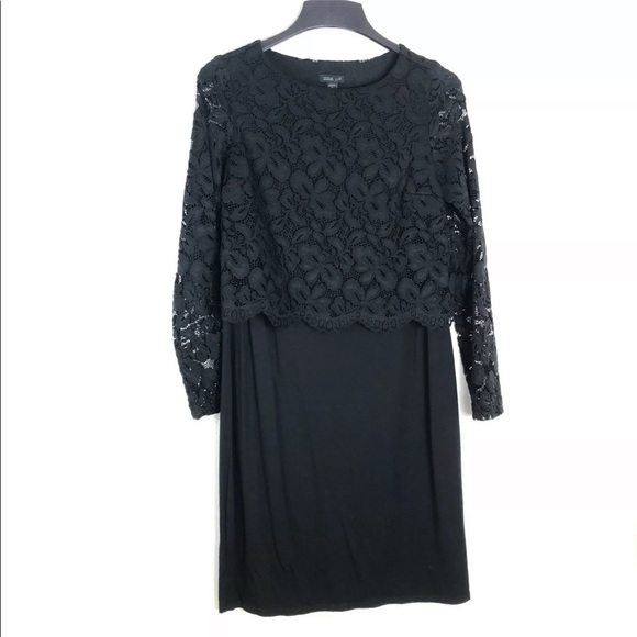 J. Jill | Dresses | Jjill Womens Xs Black Lace Overlay Dress Wearever ...